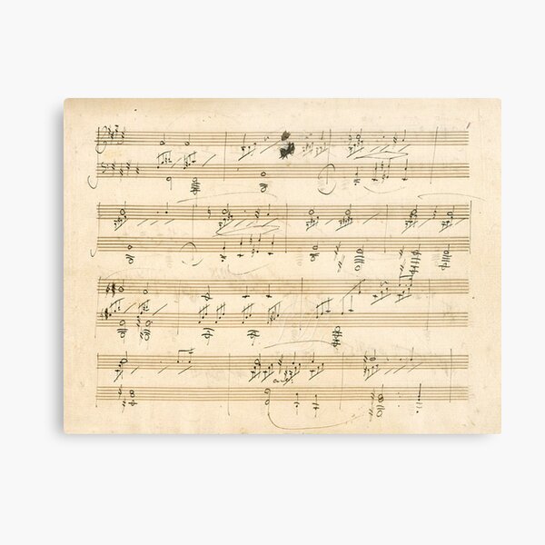 "Beethoven | Moonlight Sonata | Original manuscript score" Metal Print ...