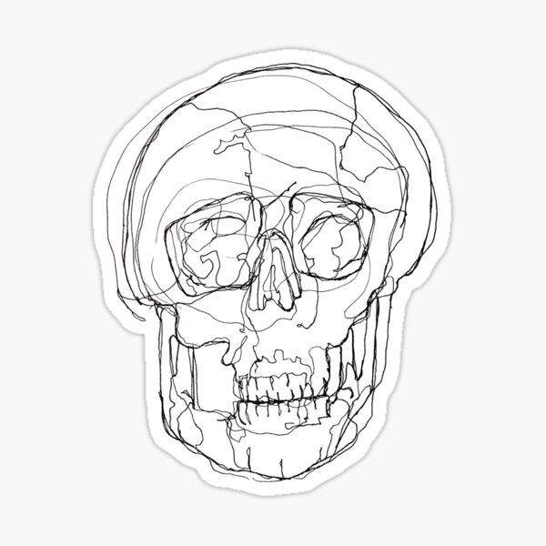 "Skeleton Head" Sticker for Sale by carolio | Redbubble