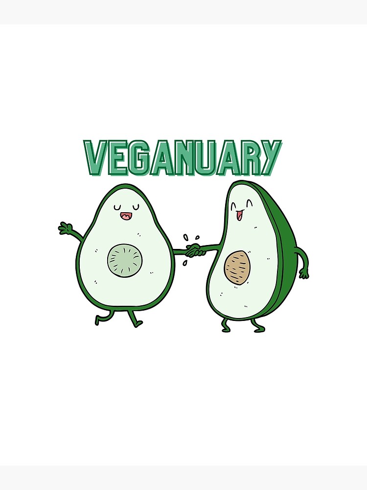 "Avocado Friends Veganuary" Poster for Sale by thekittensmeow | Redbubble