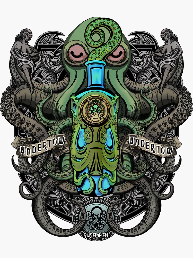 "Undertow" Sticker for Sale by Rusembell | Redbubble