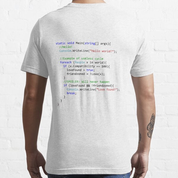 "Love Seen By A C# Programmer" T-shirt for Sale by ProgrammerSpace ...