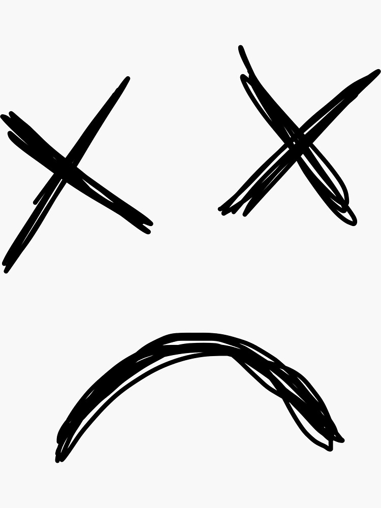 "XX Sad Face" Sticker for Sale by RBSDLK | Redbubble