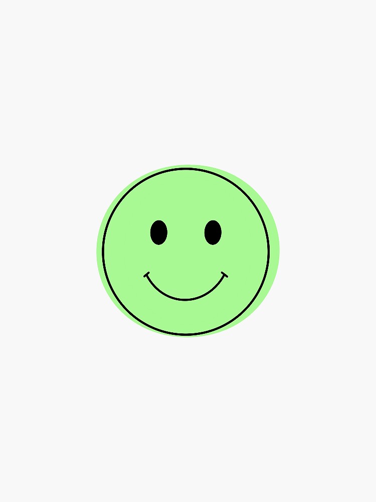 "Green smiley face" Sticker by kxtelyng | Redbubble