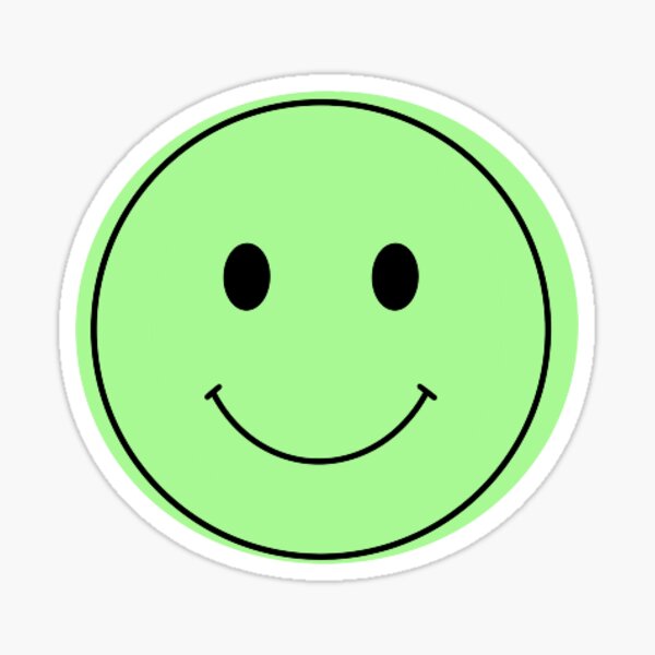 "Green smiley face" Sticker by kxtelyng | Redbubble