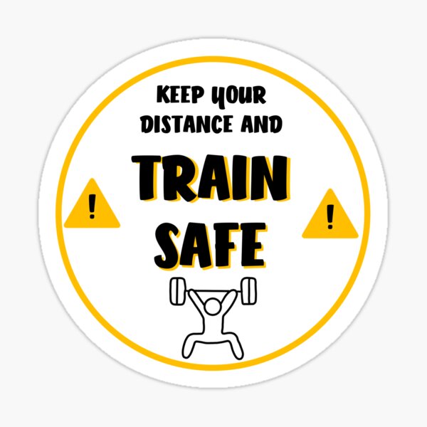 "Covid Gym Warning | Keep Your Distance and Train Safe" Sticker by ...