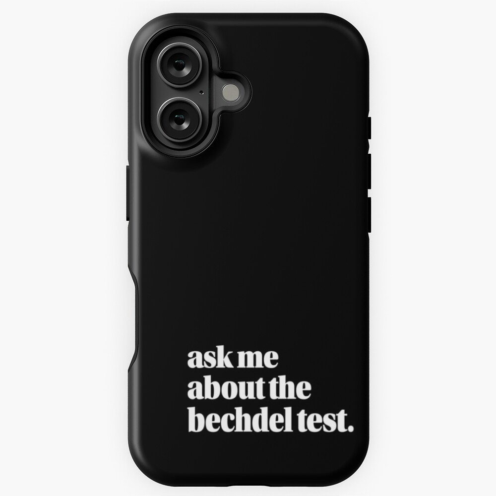 "Ask Me About The Bechdel Test White Text" Sticker for Sale by ...