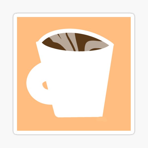 "White Coffee Cup With Creamer" Sticker for Sale by Eminysaurus | Redbubble