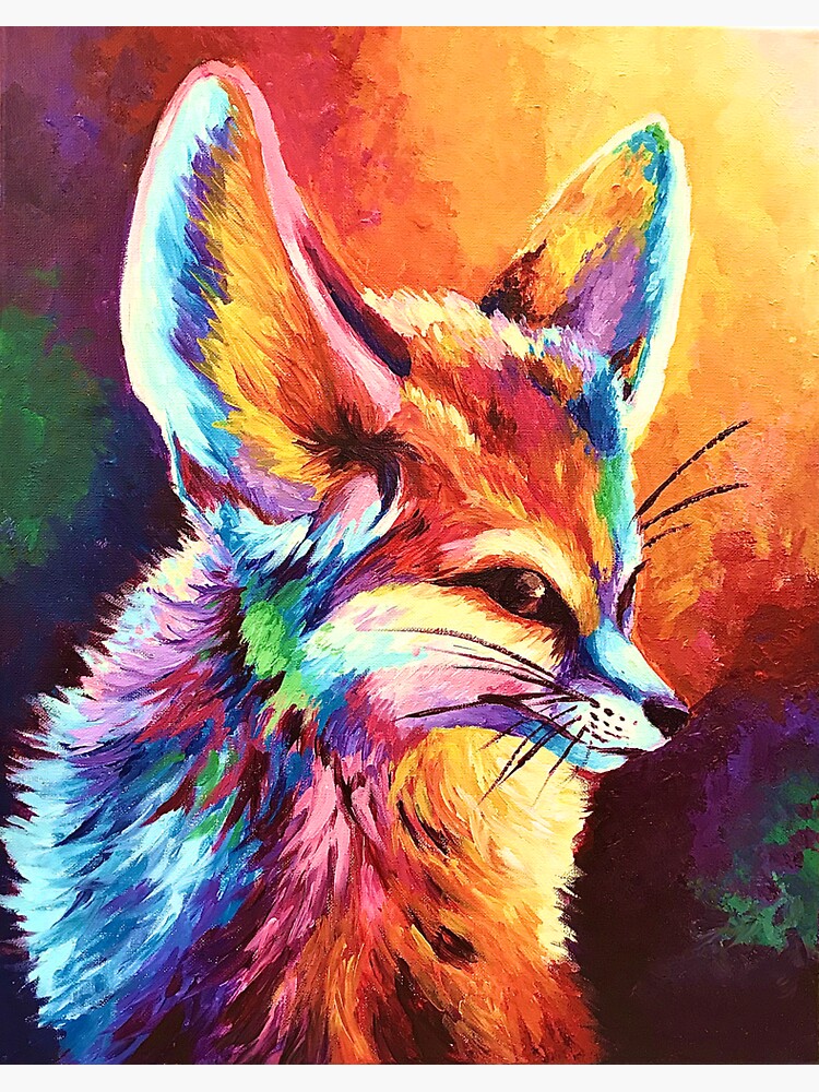 "Rainbow Painted Fennec Fox" Sticker by Anatthema | Redbubble