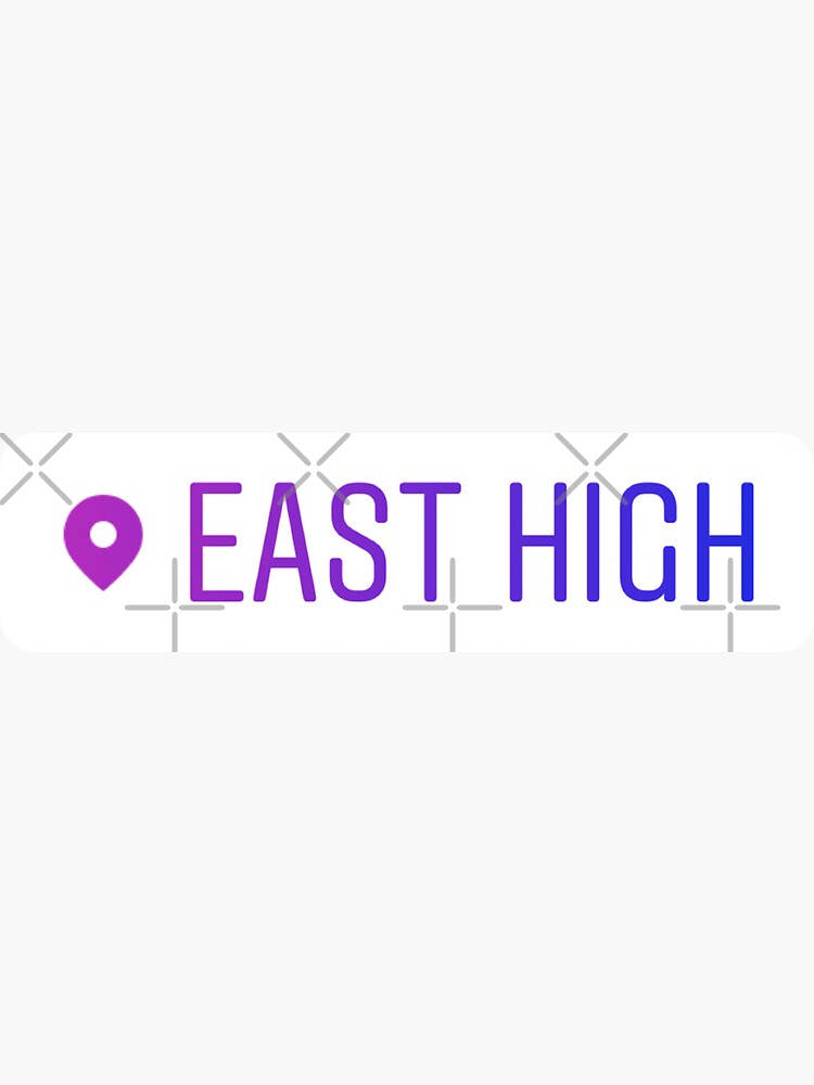 "East High Location Pin" Sticker for Sale by katecreatesart | Redbubble