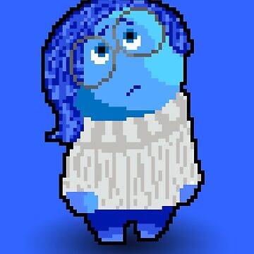"Inside Out's Sadness: 8-bit Designs" Sticker for Sale by 8BitDesigns ...