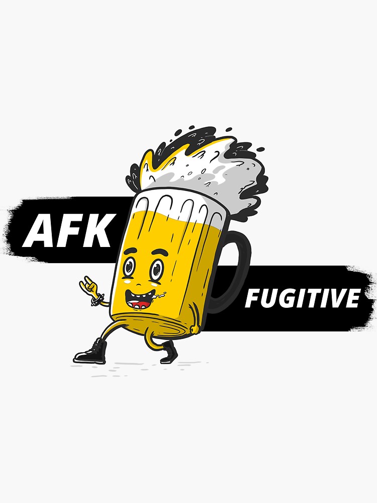 "AFK Fugitive funny logo" Sticker by gabiixs | Redbubble