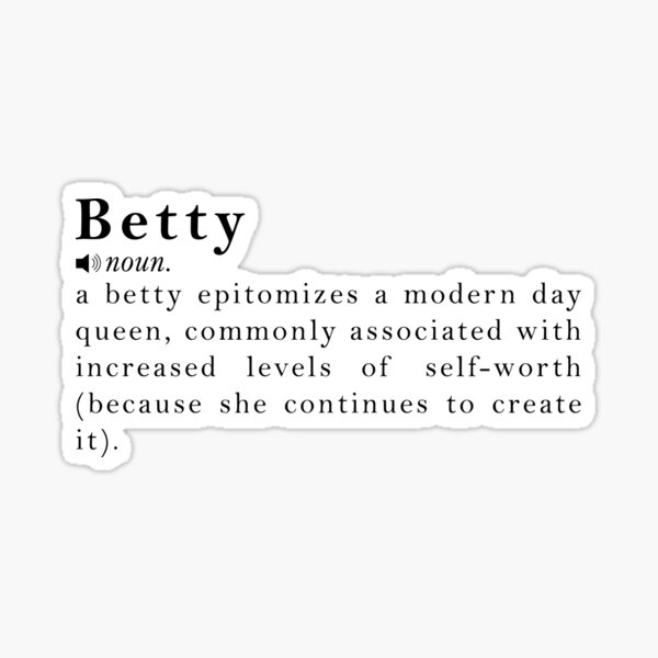 "Betty Name Definition Meaning" Sticker for Sale by peachyline | Redbubble