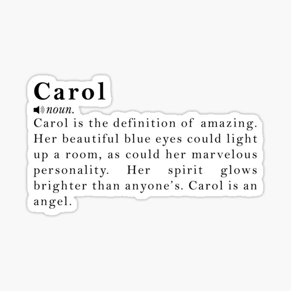 "Carol Name Definition Meaning" Sticker for Sale by peachyline | Redbubble
