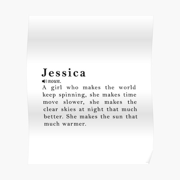 "Jessica Name Definition Bedeutung" Poster von peachyline | Redbubble