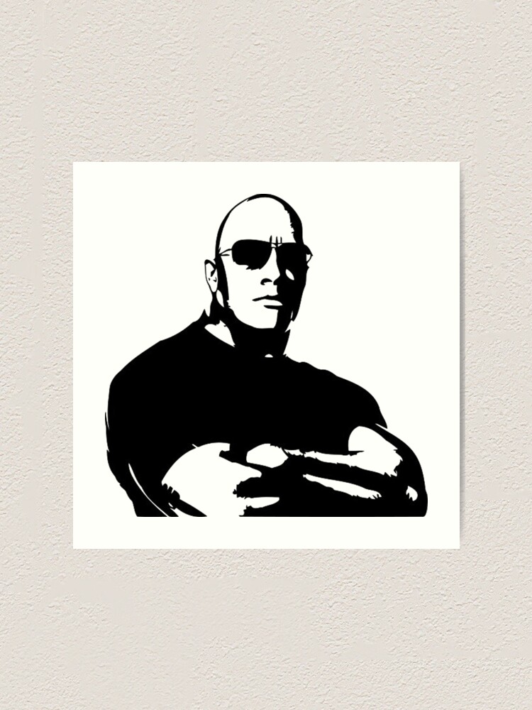 "Dwayne Johnson, The Rock Black Vector Art" Art Print by DADINE11 ...