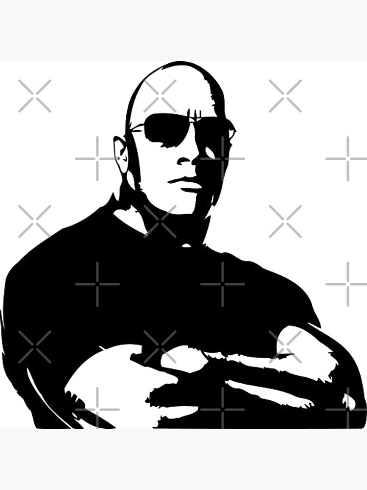 "Dwayne Johnson, The Rock Black Vector Art" Art Print by DADINE11 ...