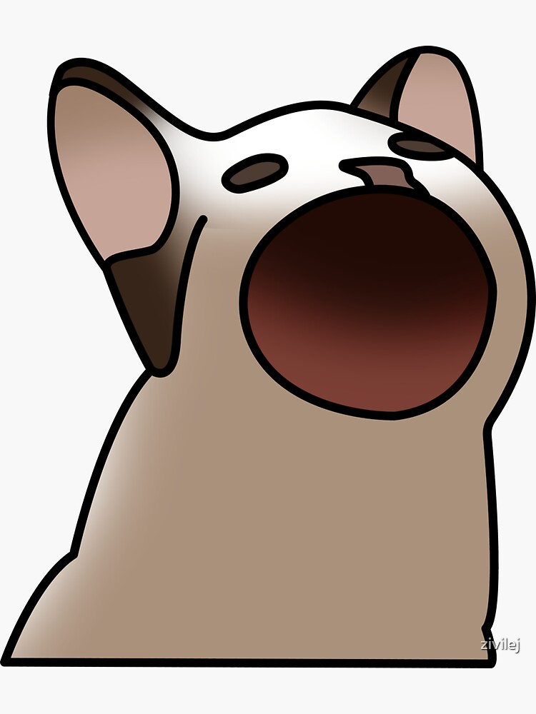 "Popping cat meme bop pop" Sticker by zivilej | Redbubble