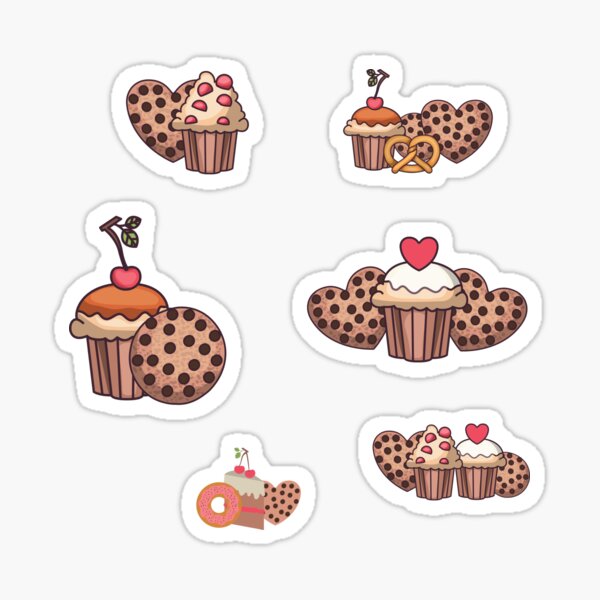 "Cookies Stickers Pack, Cute Cup cakes sticker collection for Adults ...