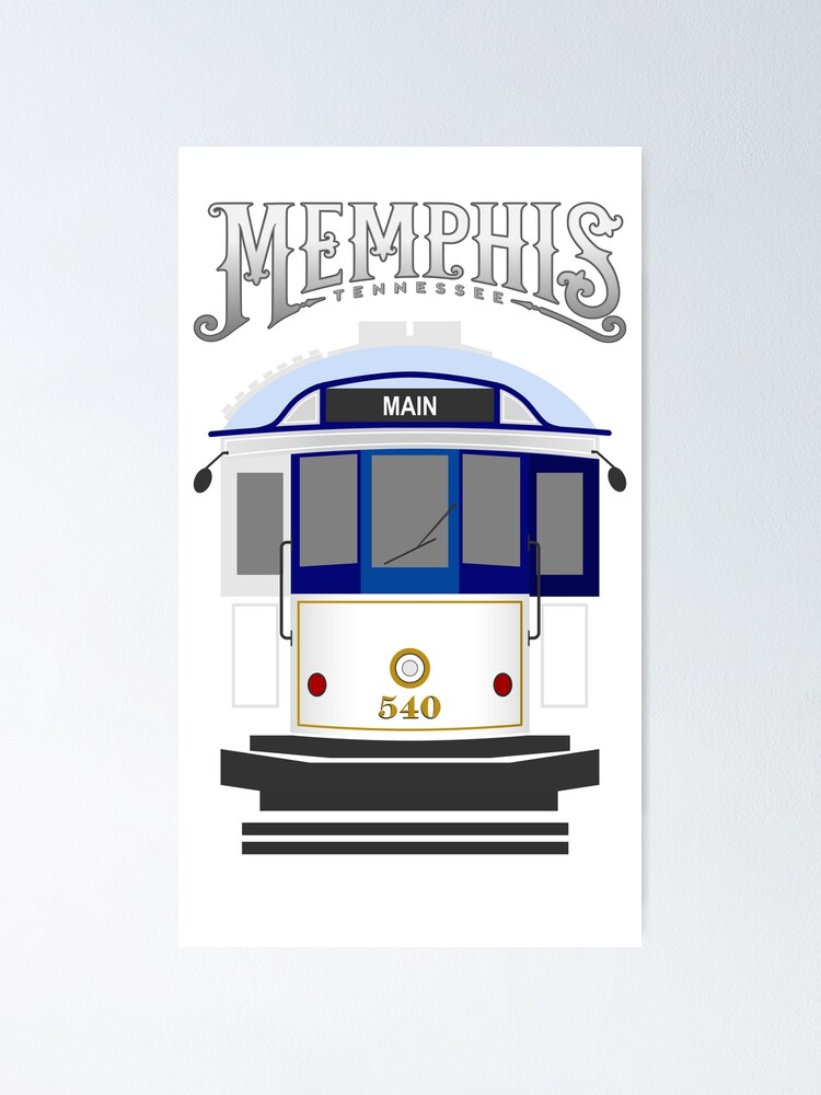 "Memphis Trolley Vintage - Line 540 (white background)" Poster by ...