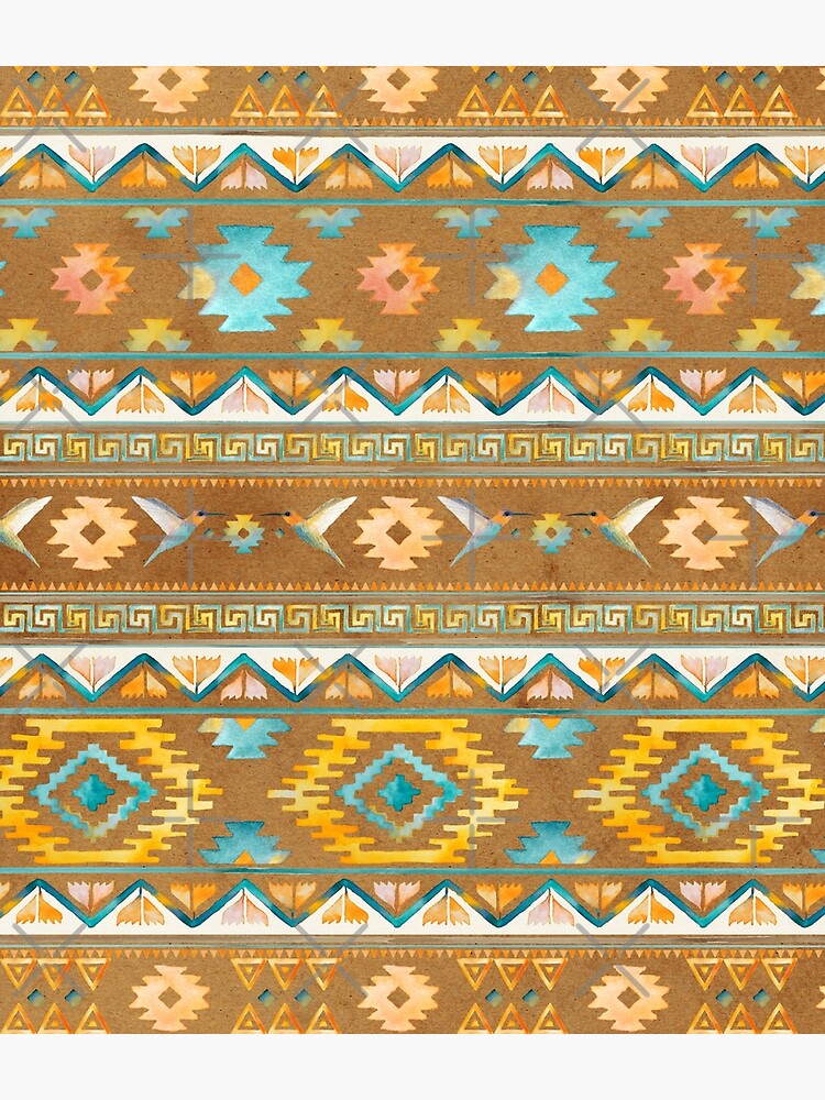 "Beautiful Navajo pattern Tribal ethnic hand drawn gift for Christmas ...