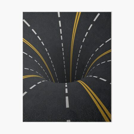 "Optical Illusion Highway Road Lines Black Hole" Art Board Print by ...