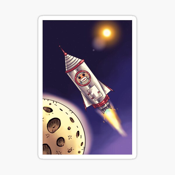 "Rocket Monkey" Sticker for Sale by Darthblueknight | Redbubble