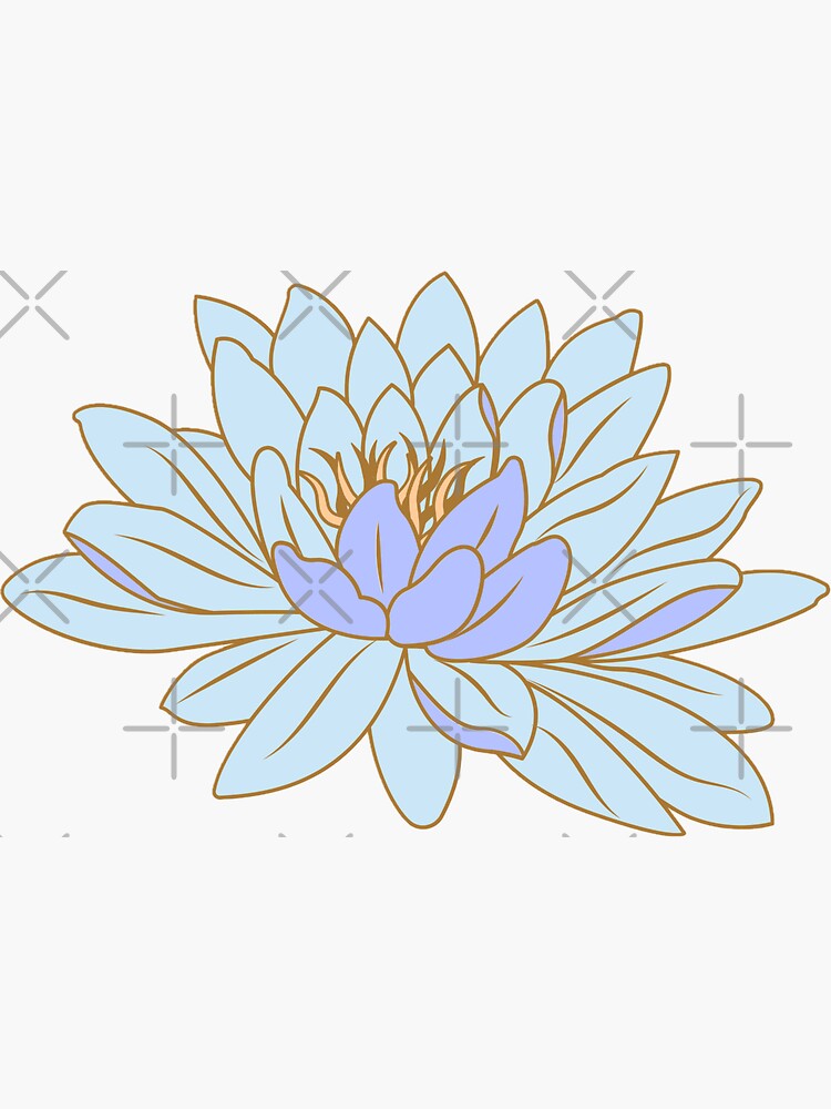 "Blue Lotus Flower" Sticker by mimosadesigns | Redbubble