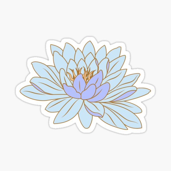 "Blue Lotus Flower" Sticker by mimosadesigns | Redbubble