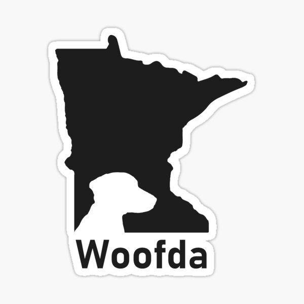 "Woofda" Sticker for Sale by TheArtImp | Redbubble