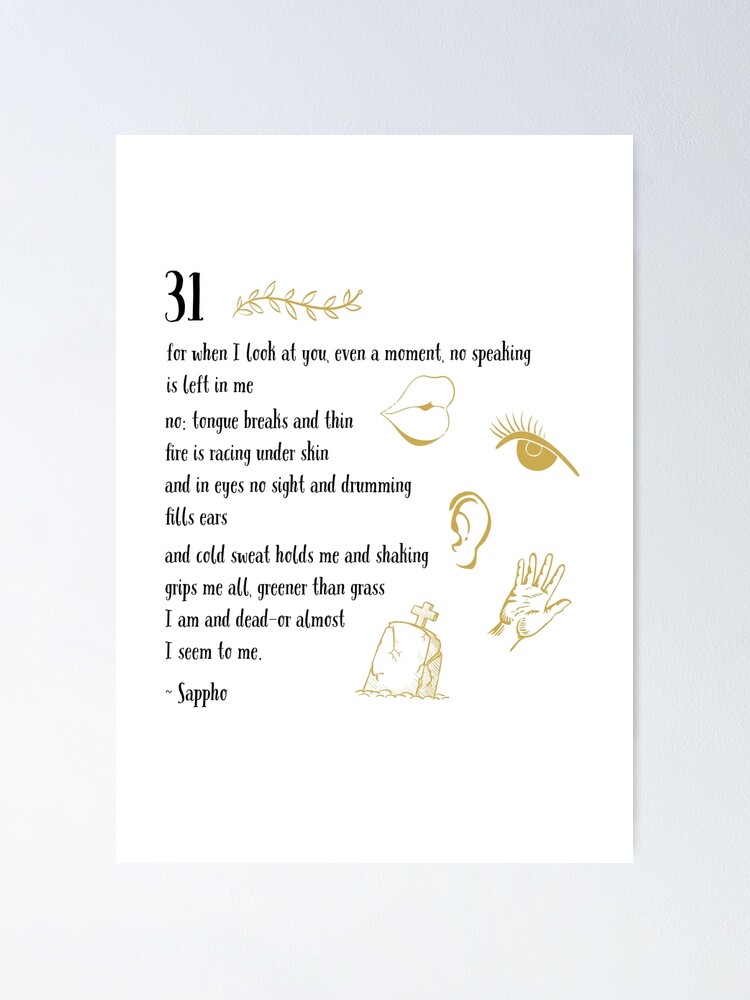"Sappho Fragment 31" Poster for Sale by hypocratees | Redbubble