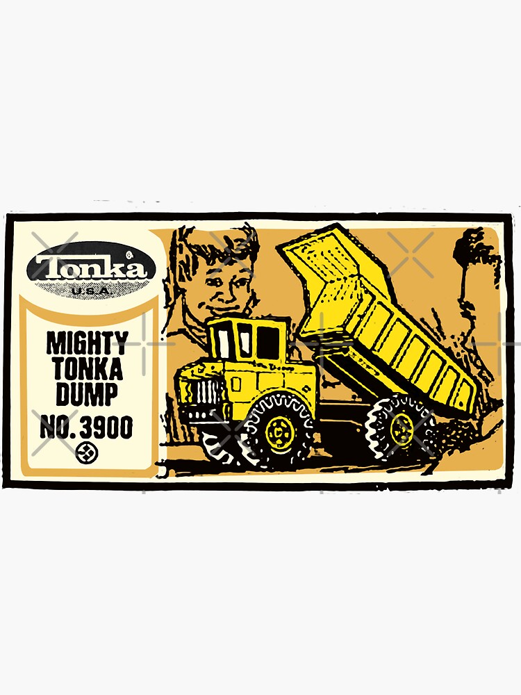 "TONKA - Mighty Tonka Dump - Authentic, Distressed" Sticker for Sale by ...