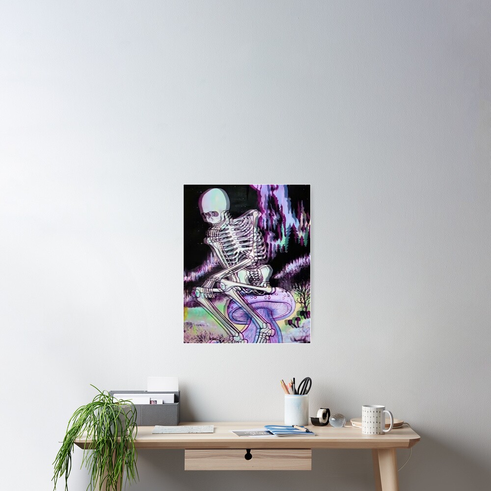 "skeleton glitch" Poster for Sale by h-baileyy | Redbubble