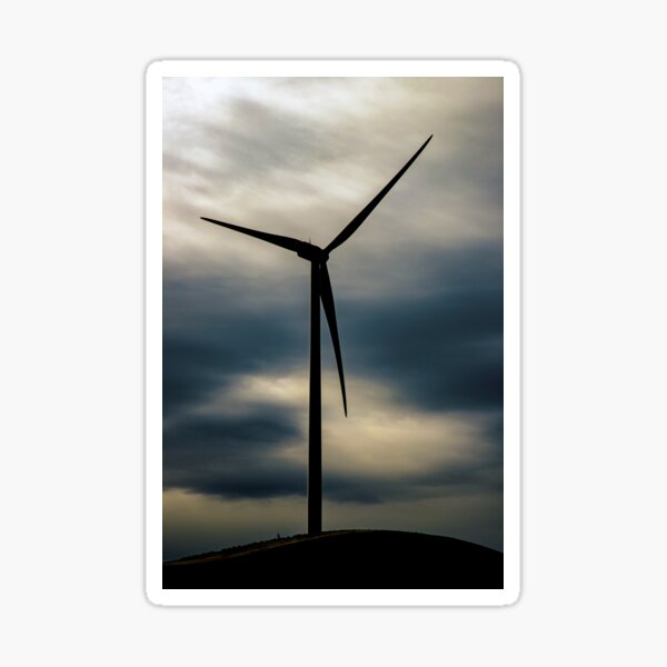 "Wind Turbine in Stormy Weather" Sticker for Sale by Buckwhite | Redbubble