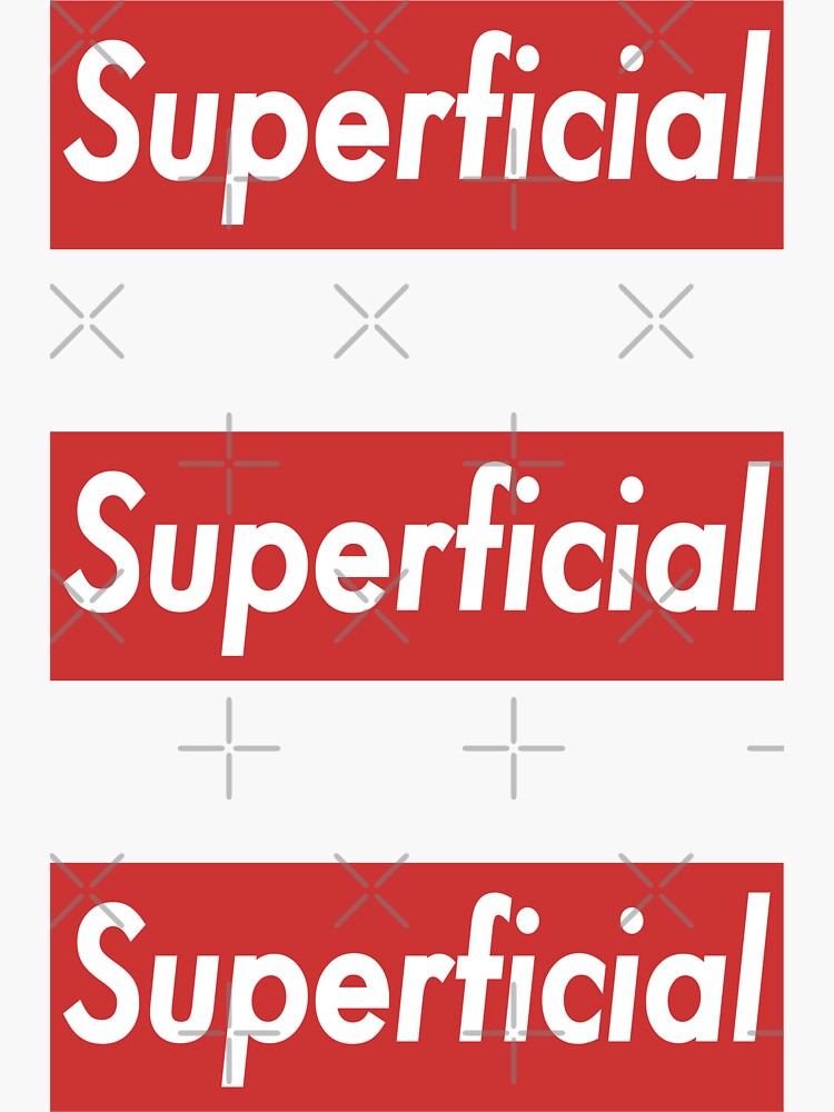 "Superficial Box Logo - White" Sticker by johnta17 | Redbubble
