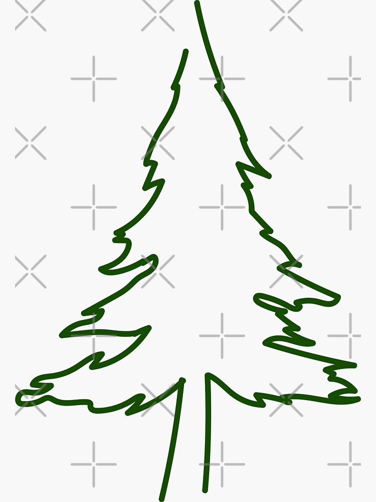 "Green Minimalist Spruce Tree" Sticker for Sale by Tritonn204 | Redbubble