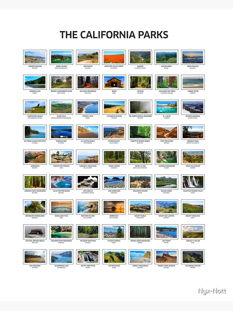 "California State Park Poster" Sticker for Sale by Nyx-Nott | Redbubble