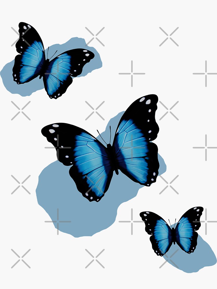 "Blue Monarch Butterfly" Sticker for Sale by owlshadow | Redbubble
