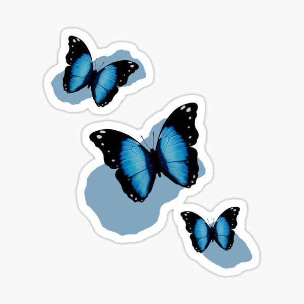 "Blue Monarch Butterfly" Sticker for Sale by owlshadow | Redbubble