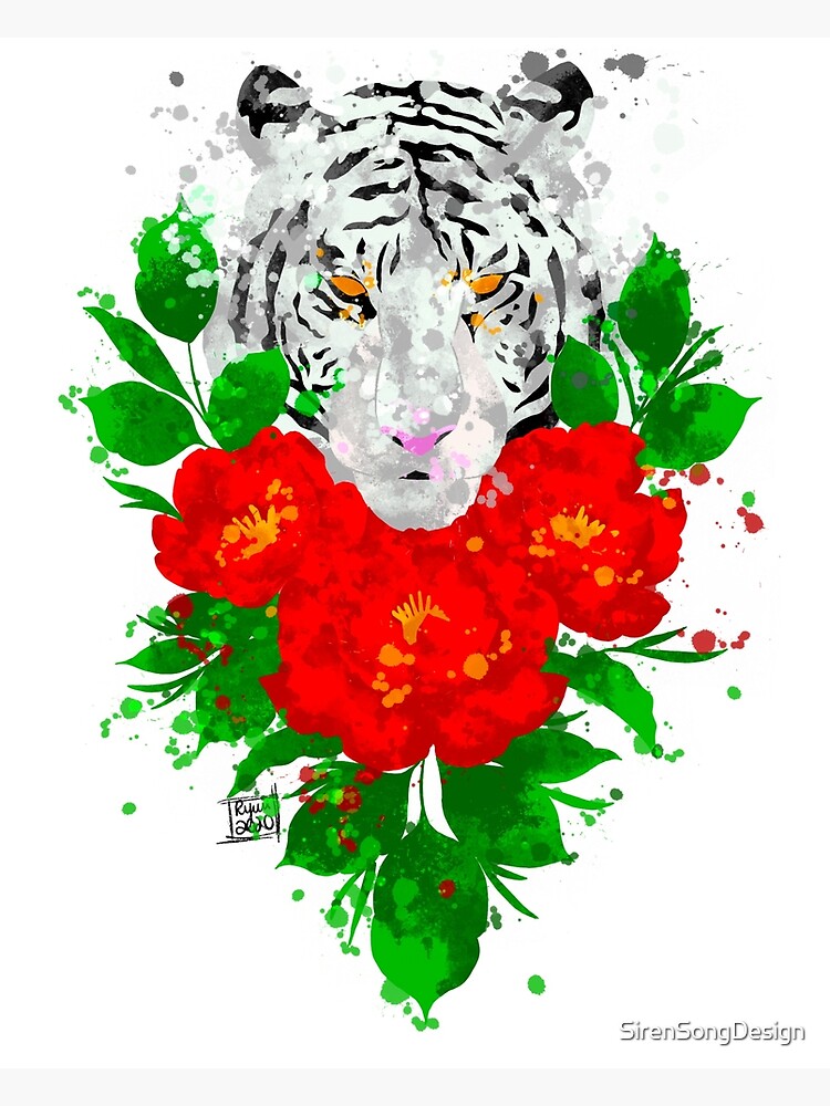 "Red rose Tiger" Poster by RyuuKazarishi | Redbubble