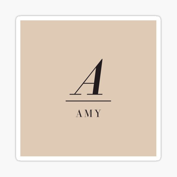 "Monogram A | Amy | Custom Name | Neutral Minimalist " Sticker by ...