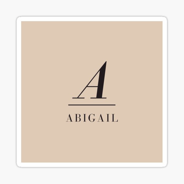 "Monogram A | Abigail | Custom Name | Neutral Minimalist " Sticker for ...