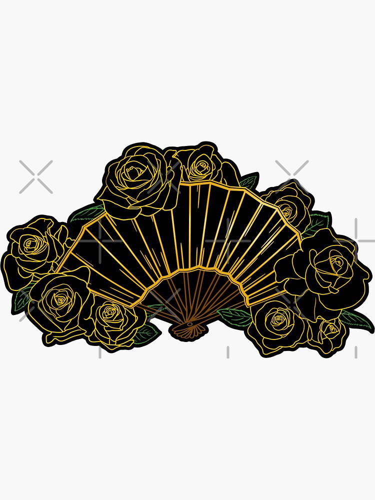 "Kyoshi - Fan and Roses" Sticker for Sale by -Jewel-Art- | Redbubble