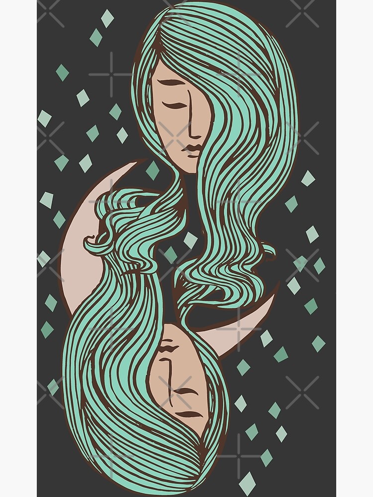 "Queen Moon Stars Celestial Goddess Art Nouveau" Art Print by ...