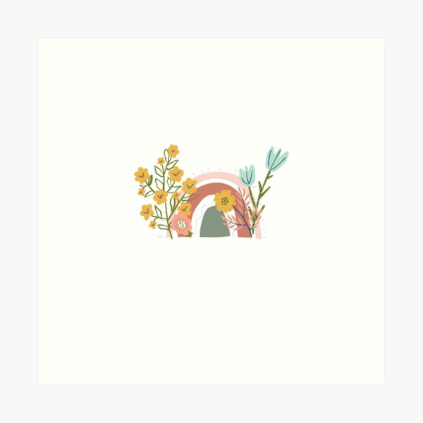 "boho rainbow flower collage" Art Print for Sale by benhamava | Redbubble