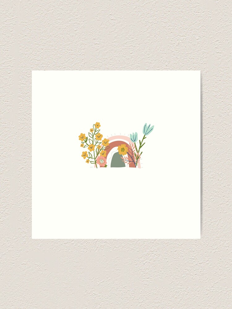 "boho rainbow flower collage" Art Print for Sale by benhamava | Redbubble