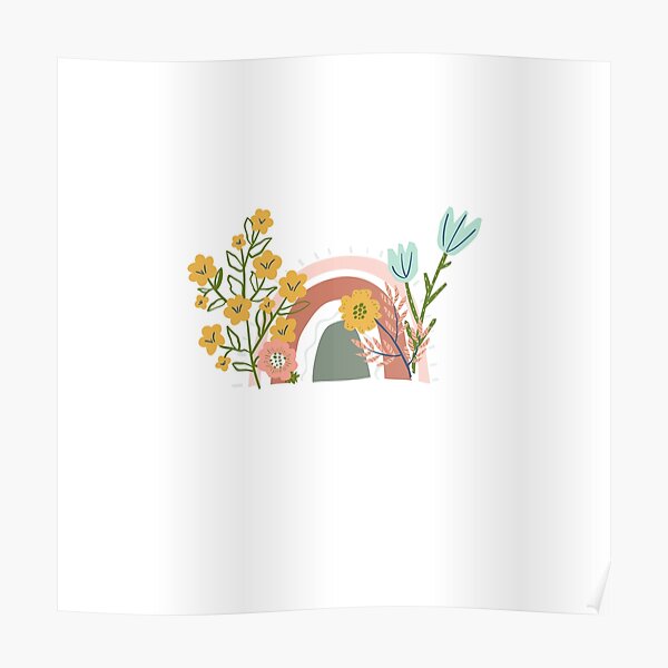 "boho rainbow flower collage" Poster for Sale by benhamava | Redbubble