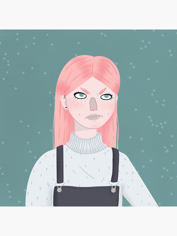 "Grumpy girl" Sticker by annarielle | Redbubble