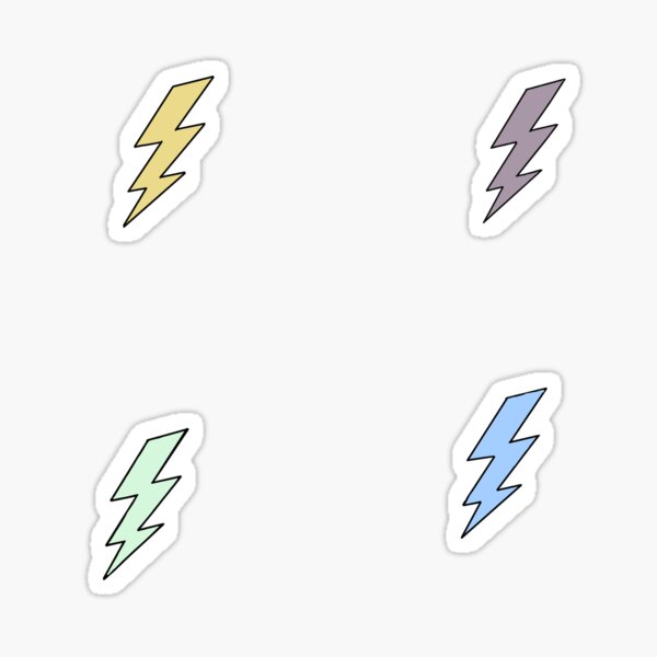"Pastel lightning bolt sticker pack" Sticker for Sale by ...