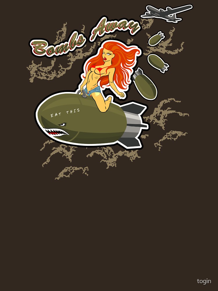 "Bombs Away" T-shirt for Sale by togin | Redbubble | girl riding bomb t ...