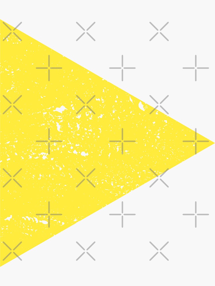 "Copy of Distressed Play Button yellow Color." Sticker by BACK-BENCHER ...